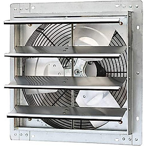 iLiving - 16" Wall Mounted Exhaust Fan - Automatic Shutter - Variable Speed - Vent Fan For Home Attic, Shed, or Garage Ventilation, 1200 CFM, 1800 SQF Coverage Area (Power Cord Not Included)