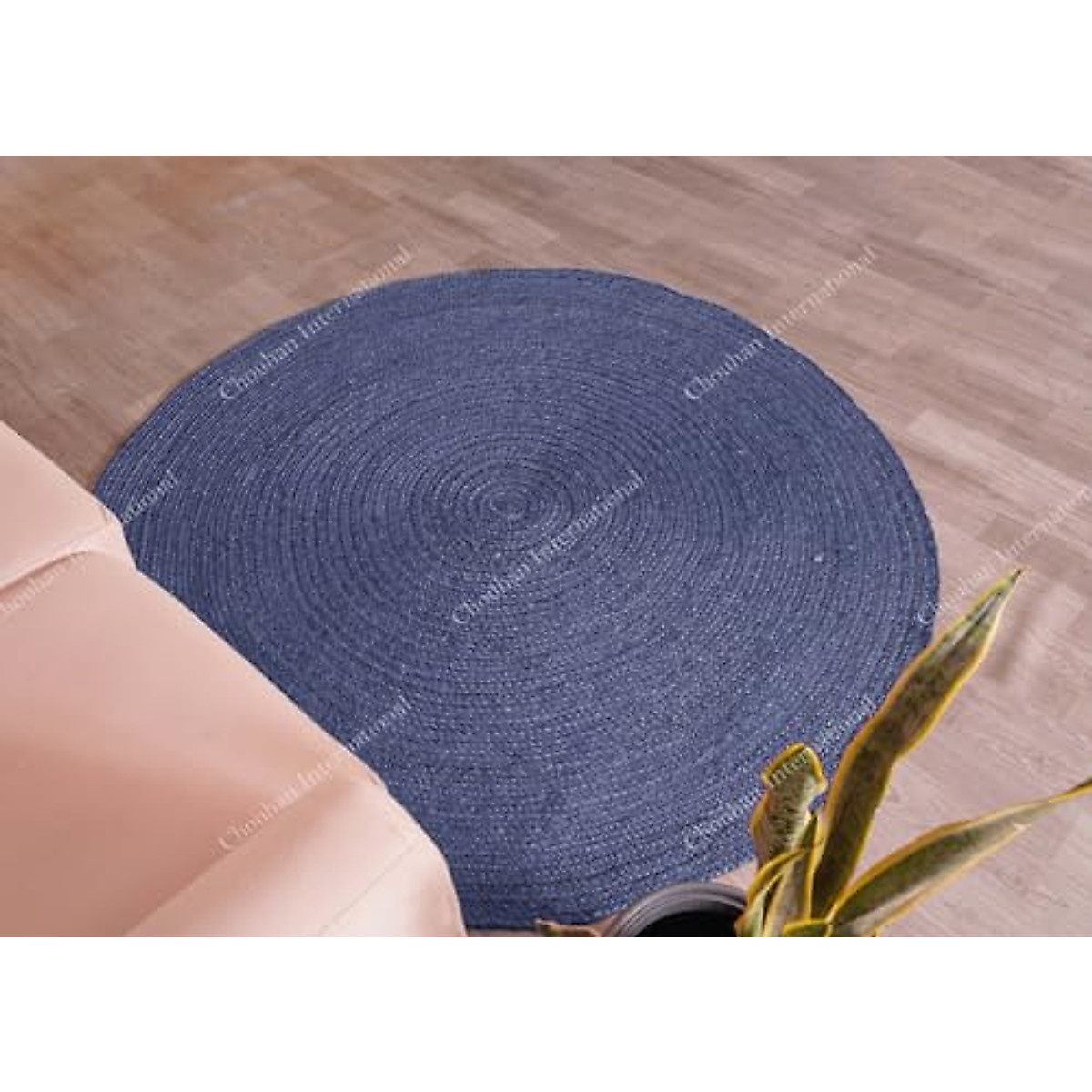 Chouhan International 4x4, 5x5, 6x6,feet Natural Jute Plain Round Rug, Floor Plain Edge Rug Braided Boho Eco Large Circular Handmade Area Rugs (CIRD2)