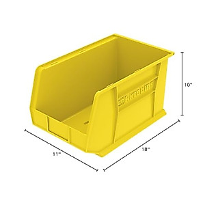 SI Shelving Inc. 18" d x 11" w x 10" h Akro Bins Stacking Storage Bins, Yellow, 6 Count