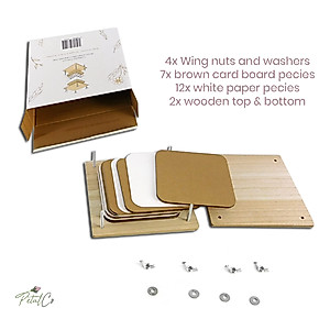 Petal Co Wooden Flower Press 7inch x 7inch with Frame for pressed flowers and leaves including Ultimate Guide to Flower Pressing