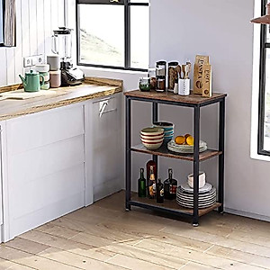 VECELO Tall End Side Tables Set of 2, 30" Height Nightstand with 3-Tier Storage Shelf for Living Room Bedroom Office Hallway Study, 2, Dark Brown/2pcs