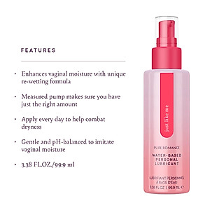 Pure Romance Just Like Me Water-Based Lube, Natural Feeling Water-Based Lubricant, Lubrication for Women and Men to Replicate Real Moisture, 3.38 Fl Oz, Original