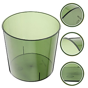 HOMSFOU Clear Wastebasket Plastic Flower Bucket Round Garbage Container Trash Bin for Bathroom Bedroom Kitchen College Dorm Office Craft Room Green