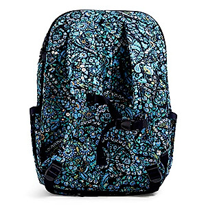 Vera Bradley Women's Cotton Large Travel Backpack Travel Bag, Dreamer Paisley - Recycled Cotton, One Size