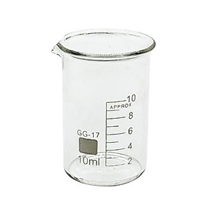 1pcs 100/25/250ml/150ml/200ml G3.3 Borosilicate Glass Low Form Beaker Chemistry Lab Heavy Wall Heat-Resist Scaled Measuring Cup (10ml)