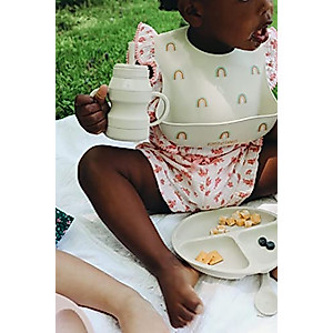 Hippypotamus Silicone Baby Bibs - Soft Waterproof Bibs for Babies & Toddlers - Set of 2 (Rainbows)