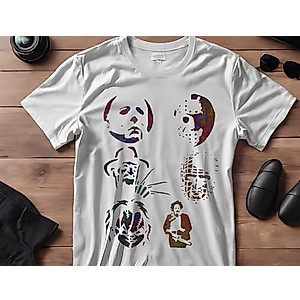 Halloween Freddy Jason Chucky + Stencil Template Reusable for Painting on Walls, Wood, Arts and Crafts (342) - 8.5 x 11 Inches