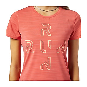 Reebok Womens Running Graphic T-Shirt, Orange, X-Small