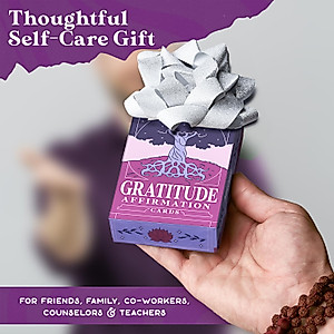 PURPLE CANYON Gratitude Cards for Women and Men | Positive Affirmations Cards for Daily Reflection and Thankfulness | Mindfulness Cards for Self Care | Beautiful 52 Card Deck in Shades of Purple