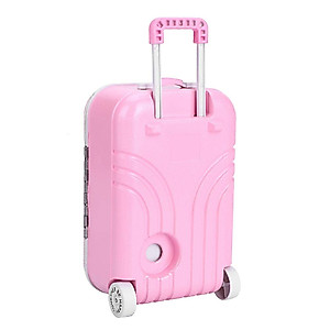 Liukouu Mini Suitcase Toy, Pink, Plastic, Rolling, Durable, for Children's Day & Birthday