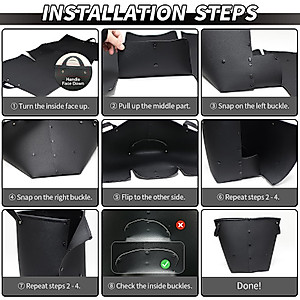 Lacut Dual-use Waterproof Storage Basket, 11.8"x11.8"x17.8" Large Open Storage Organizer Basket with Handles for Home Clothes Car Trunk Camping Picnic Storage (Black)