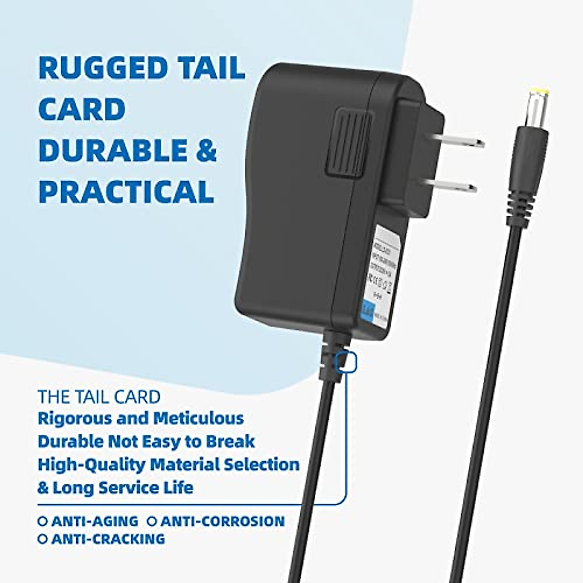 6V AC Power Adapter for iTouchless Automatic Sensor Trash Cans 2.5 to 23 Gallon, 6.4Ft Long Power Cord Supply, for iTouchless Trash Can Parts, 13 Gallon Trash Can Ac Adapter Power Cord