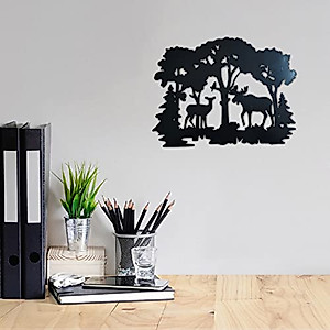 Hummingbird Ornament Animal Metal Art Deer Bear Wrought Iron Silhouette Hollow Wall Art Decor Door Sign Home Decoration Garden Ornament Stain Glass Window Hanging Christmas