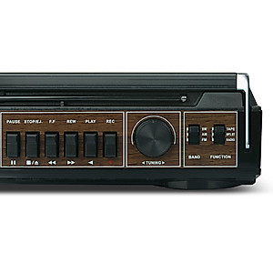AudioBox RXC-25BT Retrobox 2 Way Speaker System Boombox w/Bluetooth Connectivity, AM/FM/SW Radio, USB and SD Card Connection, & Cassette Player, Black
