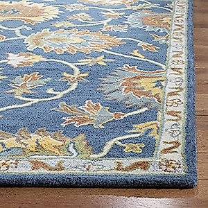 SAFAVIEH Heritage Collection Accent Rug - 3' x 5', Navy, Handmade Traditional Oriental Wool, Ideal for High Traffic Areas in Entryway, Living Room, Bedroom (HG654A)