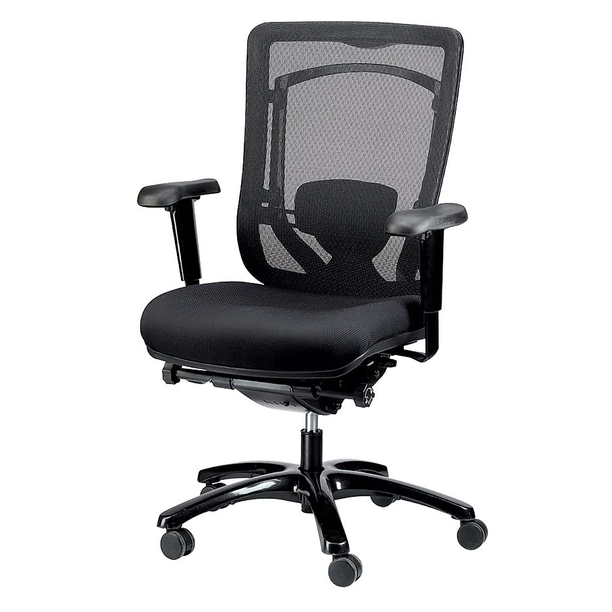 Eurotech Seating Monterey Fabric Seat & Mesh Back Chair, Black