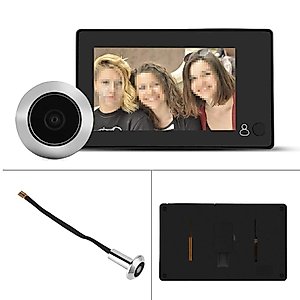 Smart Doorbell Digital Doorbell,Digital Peephole Viewer, 4.3" TFT Color LCD 45° Wide Angle HD Security Camera Monitor Door Electronic Home Security System