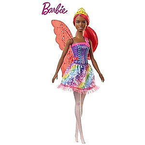 Barbie Dreamtopia Fairy Doll, 12-inch, with Pink Hair, Light Pink Legs & Wings, Gift for 3 to 7 Year Olds