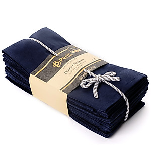Kitchen Cloth Napkins 12 Pack 18X18 Inches Cotton Blend Soft Fabric with Hemmed Edges, Blue Dinner Napkins Washable Reusable and Durable Linen Napkins for Parties Table Setting Decor (Navy) by PERLLI