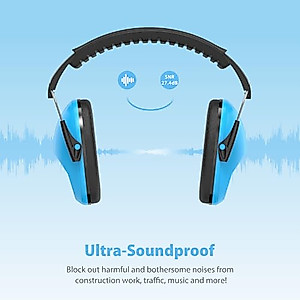 Dr.meter Ear Muffs for Noise Reduction, Green+Blue