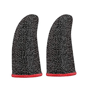 Mobile game finger cot 0.3mm silver fiber anti-sweat smooth touch screen finger protector suitable for PUBG/knife cut/rules of survival compatible with mobile phones and tablets thumb socks for gaming