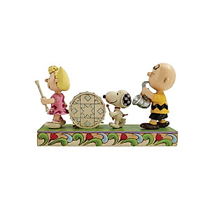 Enesco Jim Shore Peanuts Marching Band Parade Figurine, 4.625 Inch, Multicolor