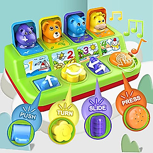 Duchong Interactive Pop Up Animals Toy for Toddlers, STEM Early Developmental Cause and Effect Toys for Ages 9-12-18 Months Toddlers & 1 Year Old Kids, Babies, Boys & Girls