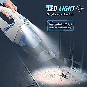 Bossdan Handheld Vacuum Cordless, Powerful Suction Car Hand Held Vacuum Cleaner with Large-Capacity Battery, Hand Vacuum Cordless Rechargeable for Pet Hair Keyboard Dust Office and Home Cleaning