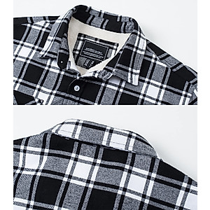 EKLENTSON Flannel Jackets for Men Outdoor Windproof Hiking Skiing Athletic Coat, Black, XX-Large