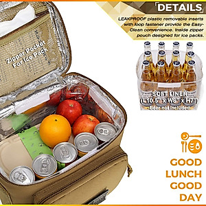 DBTAC Range Bag 4+ Pistol Large Size (Tan) + Tactical Lunch Bag (Tan), Durable Material with adjustable shoulder strap, Multi-functional Design