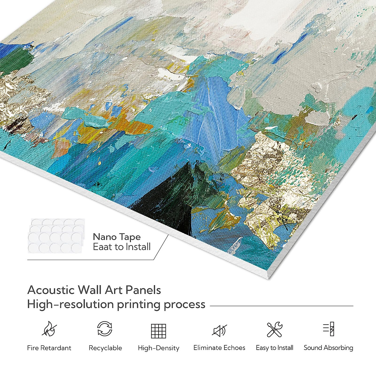 Olanglab Art Acoustic Panels,6 Pack 48''x32'' Acoustical Soundproof Wall Panels Sound Absorbing, Decorative Sound proofing，Sound Absorbing Panels, Studio Acoustic Treatment (Small Size)