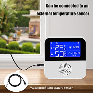 5-in-1 Wi-Fi Smart Temperature and Humidity Meter, 2.9-inch Screen, High-Precision Sensor, APP Control, Brightness Display, Smart Backlight, Temperature Unit Switching, USB Charging