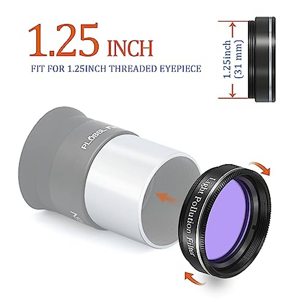 WEOOEN 1.25inch Light Pollution Filter for Telescope, Perfect for Viewing Moon and Planets, Metal Cell and Optical Glass