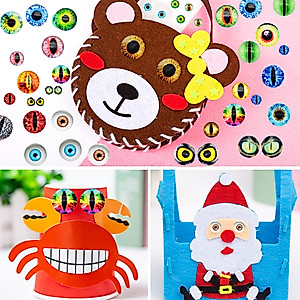 100PCS 10mm Self Adhesive Dragon Animal Googly Wiggle Eyes for DIY Sticker School Classroom Arts Crafts Decoration
