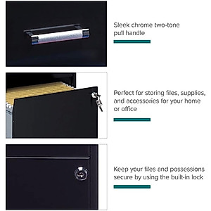 Scranton & Co 18" 4 Drawer Metal Letter File Cabinet in Black