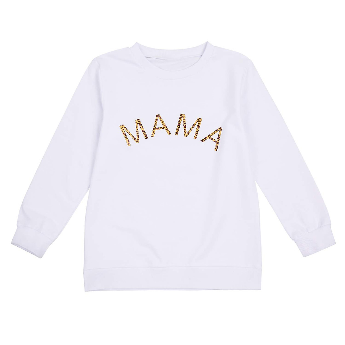 Mommy and Me Matching T-Shirt Letters Print Long Sleeve Pullover Sweater Tops Blouse Family Fall Outfit (for Mama, M)