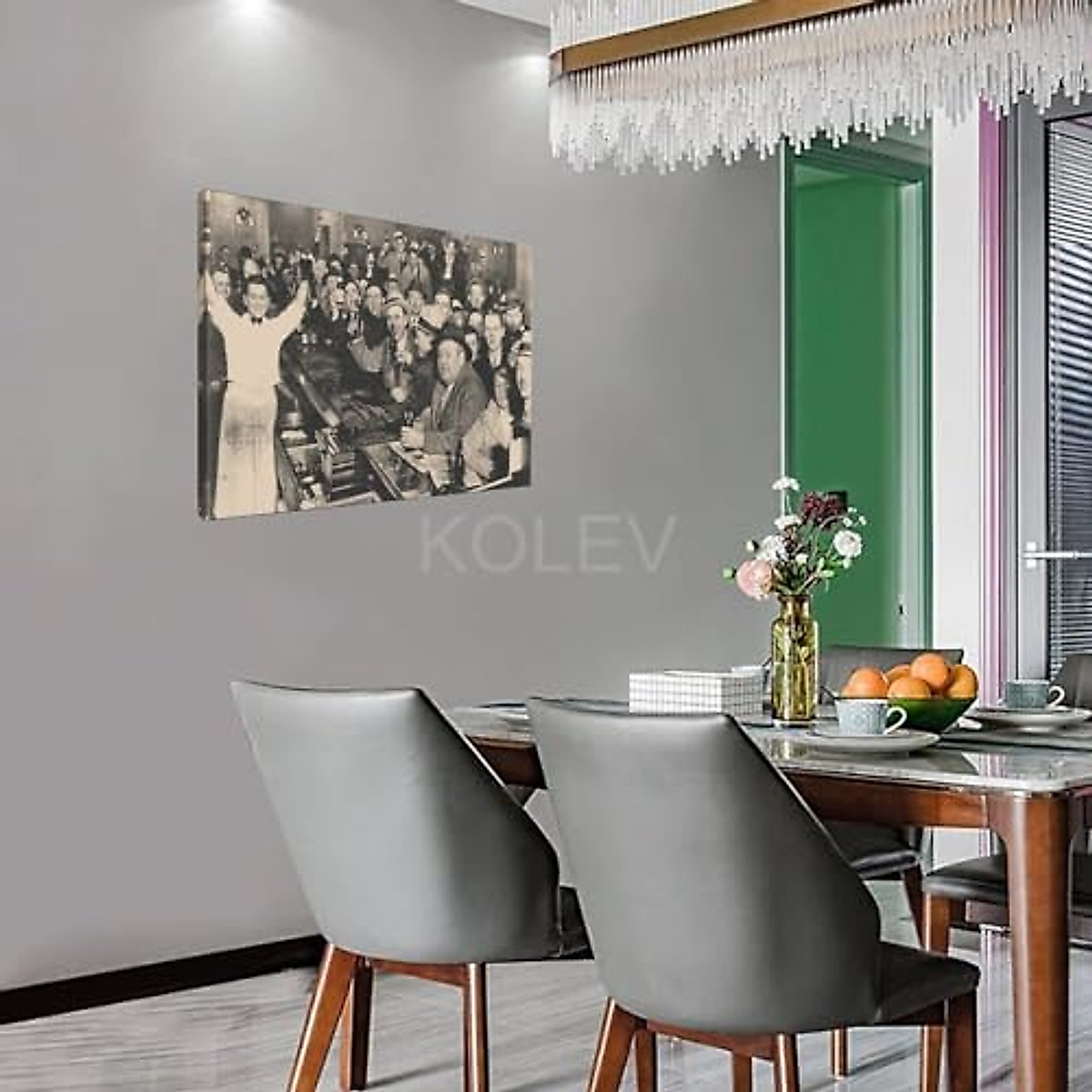 KOLEV Retro Prohibition Poster Bar Drinking Wall Black And White Art Deco Aesthetic Poster Gift Canvas Poster Bedroom Decor Office Room Decor Gift Frame-style 20x16inch(50x40cm)