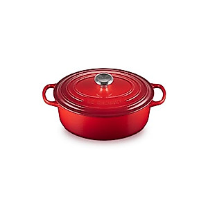 Le Creuset Enameled Cast Iron Signature Oval Dutch Oven, 2.75 qt., Cerise