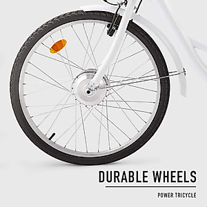 Viribus 24" 26" 3 Wheel Electric Bike for Senior, 250w Adults Electric Tricycle Trike, Three Wheel Ebike E Bicycle with Removable 36V 10Ah Lithium Battery, Motorized Trike with Basket for Women Men