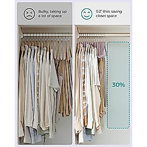 SONGMICS 30-Pack Pants Hangers and 50-Pack Clothes Hangers Bundle, Velvet Hangers with Adjustable Clips and Swivel Hooks, Space-Saving, Pale Purple and Pale Green UCRF012GP30 and UCRF021GR50