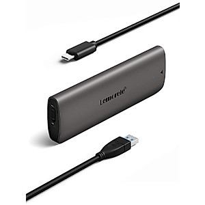 Lemorele M.2 NVMe SSD Enclosure Tool Free USB C External PCIe B+M/M-Key Hard Drive Enclosure 10Gbps USB 3.1 Gen 2 M.2 Reader Support Max 2TB w/UASP Trim, for 2230/2242 /2260/2280 SSDs, Aluminum