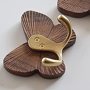 Alipis 3 pcs Hangers Storage Hooks Mounted Practical Balcony Retro Utility Robe Hanging Wall-Mounted Hardware Towel Scarf Wall Wooden Handbag Hat for Purse Natural Shape Rack