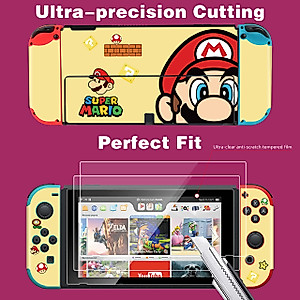 oqpa for Nintendo Switch OLED 2021 Skins Stickers for Girls Boys Kids Cute Kawaii Anime Cartoon Character Fun Decals with Tempered Glass Screen Protector for Nintendo Switch OLED(Head Malio)