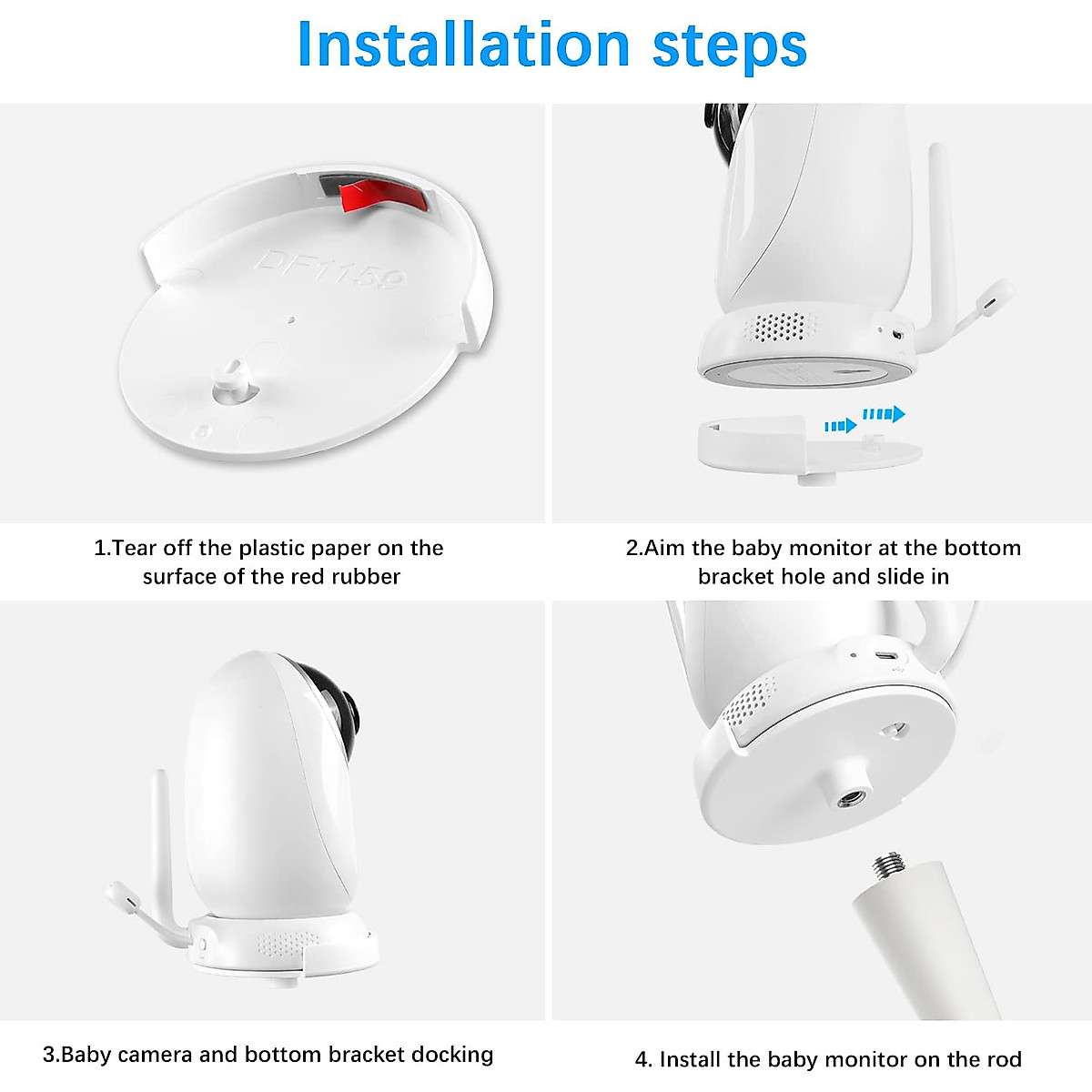 Aobelieve Flexible Twist Mount for Dreo Baby Monitor, White