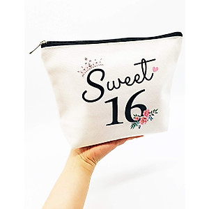 Charmoly Sweet 16 Gifts for Girls 16th Birthday Gifts Ideas 16 Year Old Girls Sweet Sixteen Gifts for Teen Girls Cute Makeup Bag