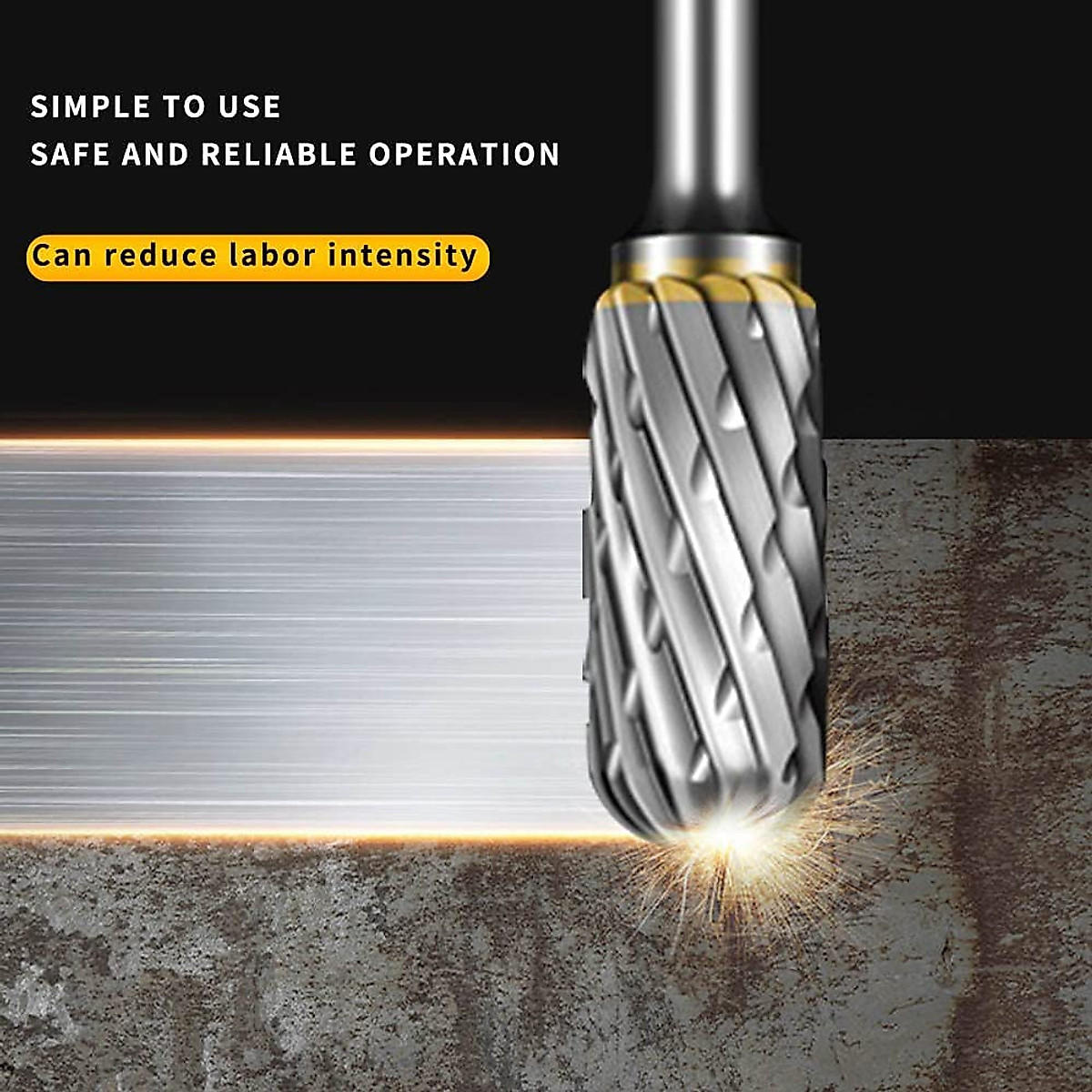Carbide Burr Set Compatible with Dremel Rotary Tool 10Pcs Die Grinder Bits Rotary File Rasp with 1/8" Shank Tool Accessories for Attachments Cutting Burrs Metal Grinding Engraving Porting Double Cut