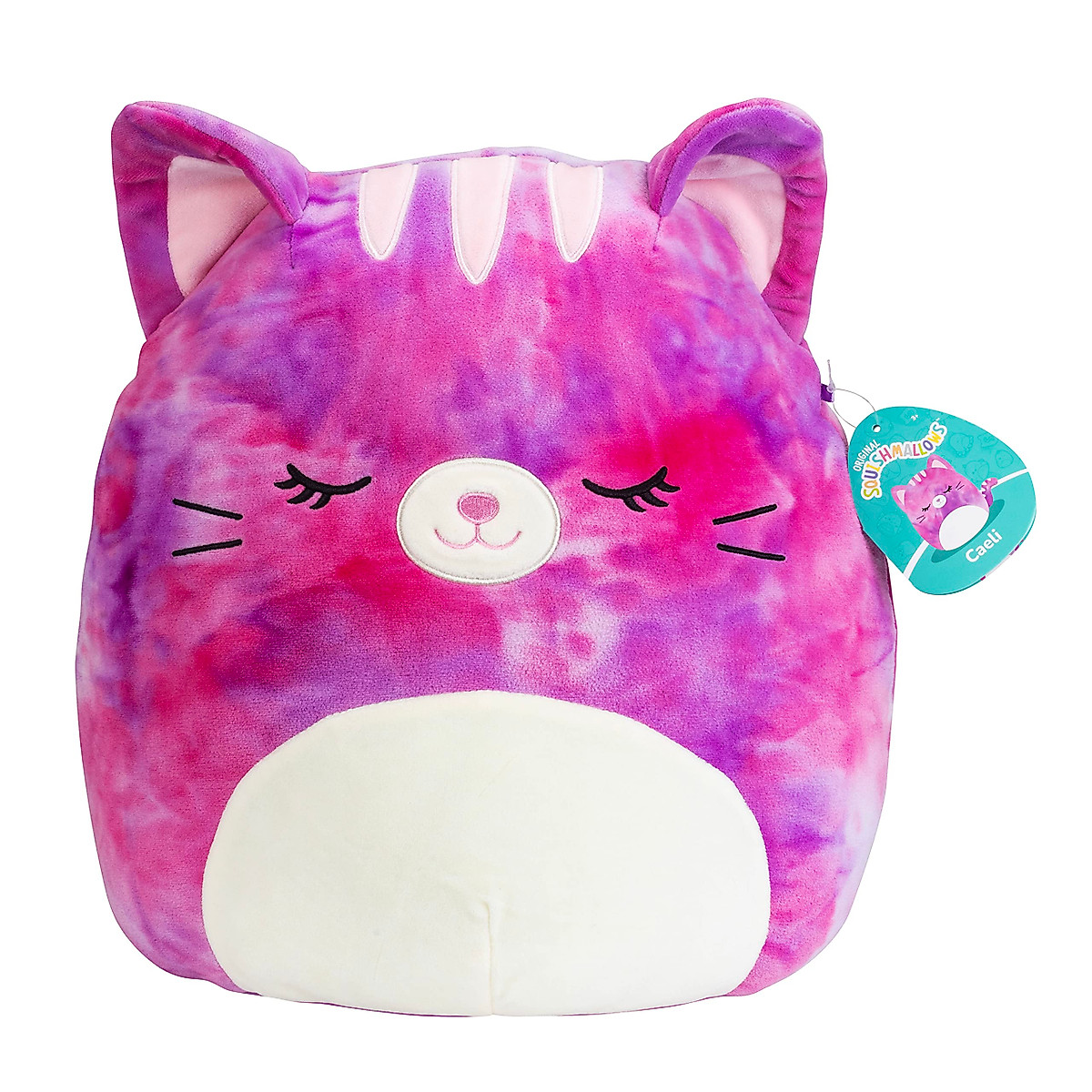 Squishmallows Large 14-Inch Caeli The Tie Dye Cat - Official Jazwares Plush - Collectible Soft & Squishy Kitty Stuffed Animal Toy - Add to Your Squad - Gift for Kids, Girls & Boys