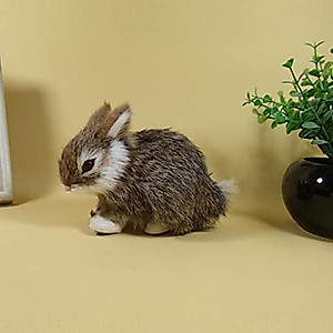 homozy Plush Rabbit Statues Garden Animal Figurines Decorations for Lawn, Patio, Yard, Garden, Path, Walkway or Driveway, Brown