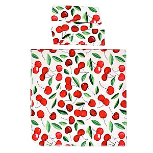 Vollmic Newborn Baby Girl Receiving Blanket Swaddle Blanket Stretchy Knit Swaddle Set with Matching Headband 3 Packs -Summer Fruits Series