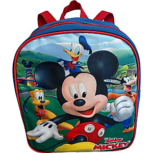 Ruz Mickey Mouse Toddle Boy 12 Inch Mini Backpack (Blue-Red)